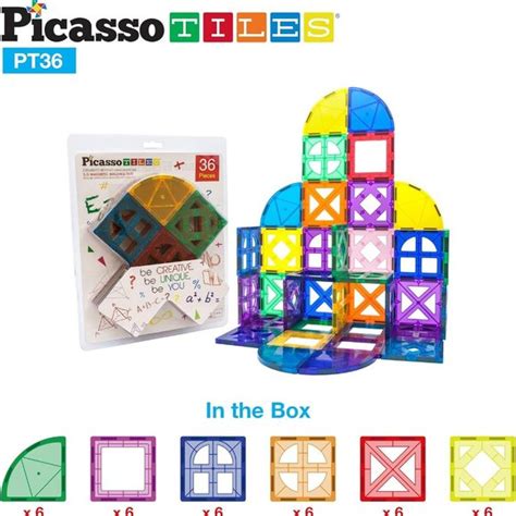 Picasso Tiles Toys Picassotiles 36 Pc Magnetic Building Block