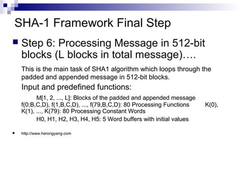 Secure Hashing Algorithm PPT