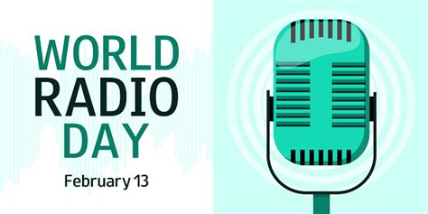 복고풍 마이크의 그림입니다 세계 라디오의 날 배너 2월 13일 세계 음악의 날을 위한 인사말 카드 포스터 전단지의 템플릿입니다 가라오케 World Music Day에 대한