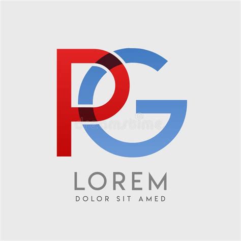 Pg Logo Letters With Blue And Red Gradation Stock Vector Illustration