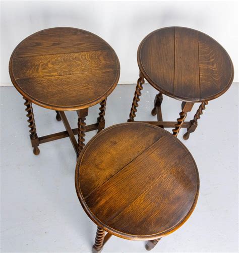 Vintage English Oak Nesting Tables S Set Of For Sale At Pamono