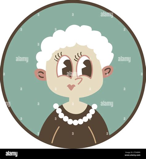 Senior Woman Avatar Great Grandmother Icon Vector Stock Vector Image