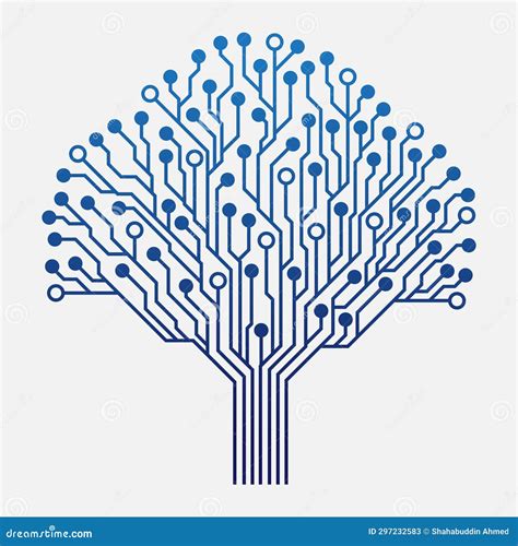 Abstract Circuit Tree Vector Illustration Stock Vector Illustration Of Computer Electronic