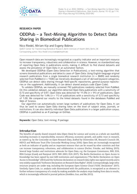 pdf oddpub a text mining algorithm to detect data sharing in