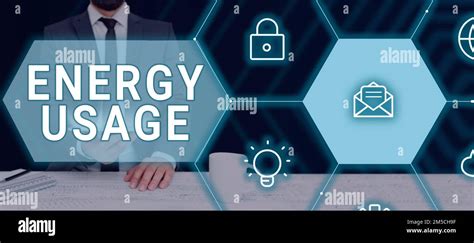 Writing Displaying Text Energy Usage Concept Meaning Amount Of Energy Consumed Or Used In A