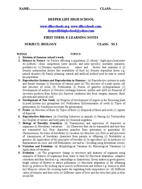 biology ss3 1st term e notes pdf flowers fertilisation