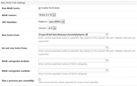 Teamcity Running NUnit Tests From Team City Stack Overflow