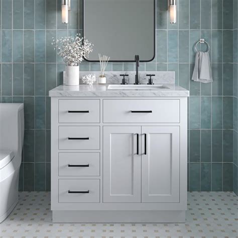 Ariel Hepburn 37 Inch White Bathroom Vanity With Single