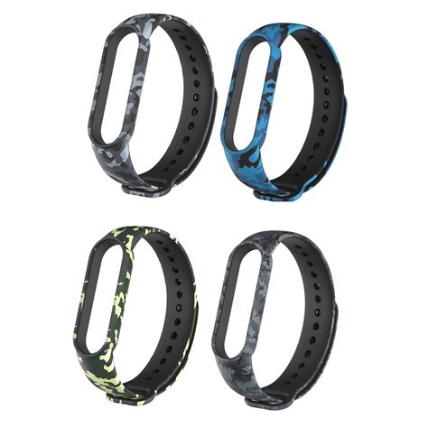Xiaomi Mi Band 5 Combo Pack Of Silicone Soft Camouflage Army Style Band Strap By ILOFT Pack Of