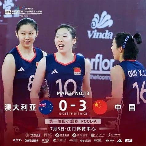 U20女排亚锦赛中国队夺两连胜 小组第一晋级八强澳大利亚队比分比赛