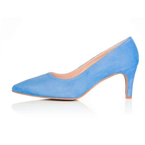 Wide Fit Blue Suede Court Shoes Sargasso And Grey