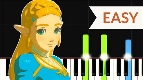 Title Theme Zelda Breath Of The Wild Easy Piano Tutorial Youtube