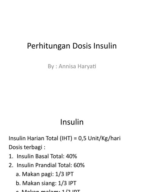 Perhitungan Dosis Insulin Pdf