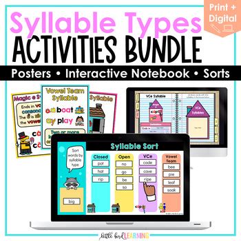 Syllable Types Posters Sorts And Interactive Notebook Activities Bundle