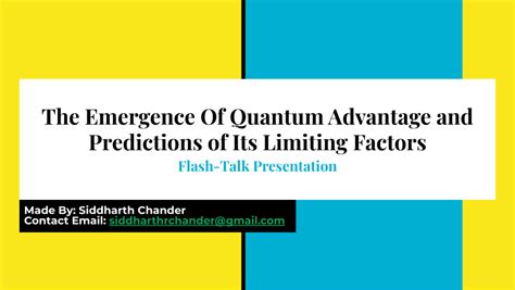 Pdf The Emergence Of Quantum Advantage And Predictions Of Its