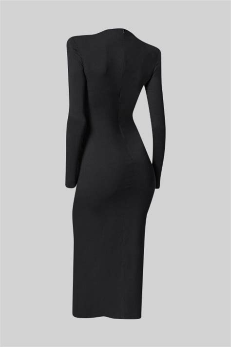 Hourglass Midi Dress With Corset Black Sierra Darien
