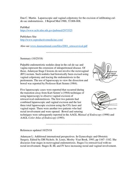 Pdf Laparoscopic And Vaginal Colpotomy For Excision Of Infiltrating