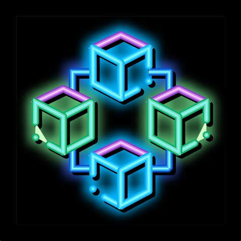 blockchain artificial intelligence neon glow icon illustration 17786149