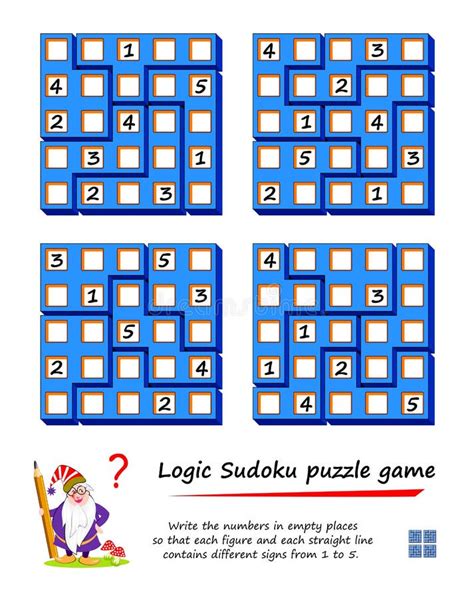 Logic Sudoku Puzzle With Funny Buttons Stock Vector Illustration Of