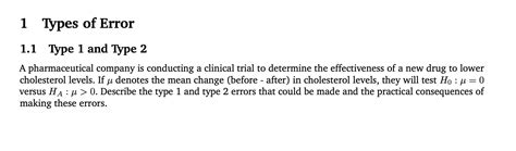 Solved Types Of Error Type And Type A Chegg Com
