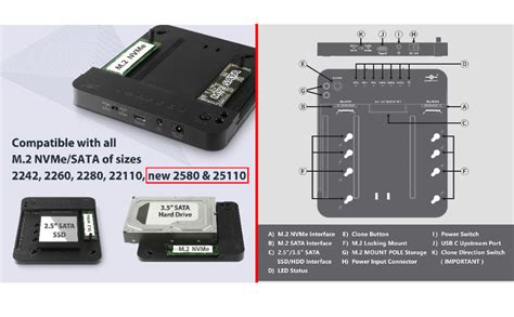 Amazon Com Multi Function Storage Adapter With Clone For M 2 NVMe SATA SSD HDD 2 5 3 5