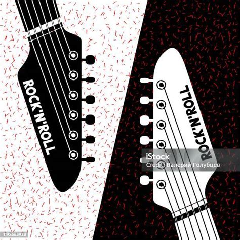 포스터 로큰롤 페스티벌의 디자인 벡터 일러스트레이션 기타 현악기에 대한 스톡 벡터 아트 및 기타 이미지 기타 현악기 목