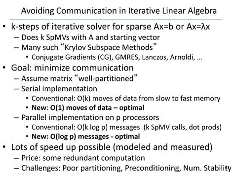 Ppt Communication Avoiding Algorithms For Linear Algebra And Beyond