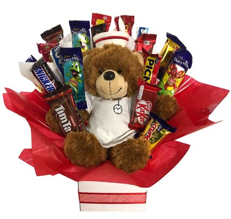 Chocolate Bouquet Get Well Soon Nurse Teddy FlowerSales