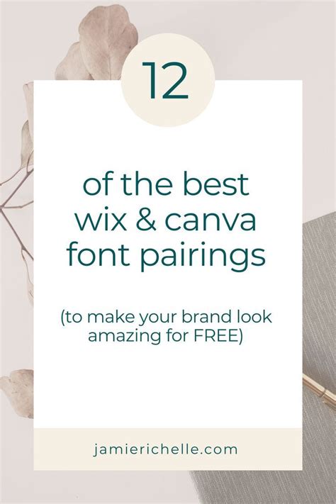 12 Free Wix Canva Font Pairings Font Pairing Website Fonts Brand