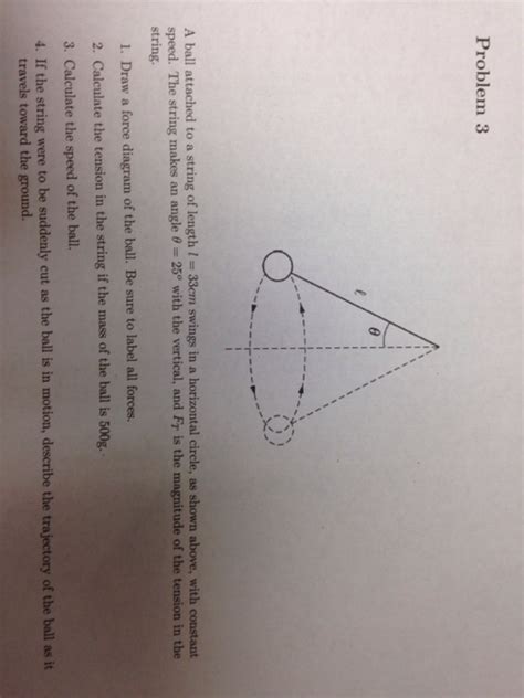 solved problem 3 a ball attached to a string of length 33cm
