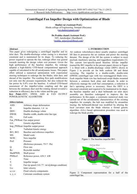 Centrifugal Fan Impeller Design With Optimization Of