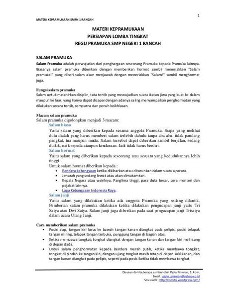 Materi Kepramukaan Lengkap Id