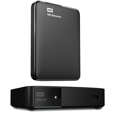 WD TV Media Player and 2TB Elements Portable Hard Drive Kit B&H