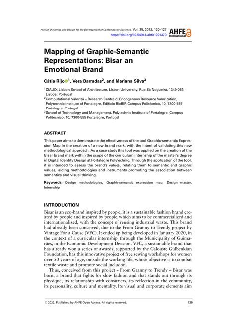 Pdf Mapping Of Graphic Semantic Representations Bisar An Emotional Brand