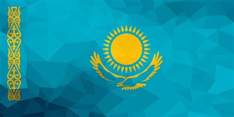 카자흐스탄 다각형 플래그입니다 모자이크 현대 배경입니다 기하학적 디자인 0명에 대한 스톡 벡터 아트 및 기타 이미지 0명 3차원 형태 건축물 Istock