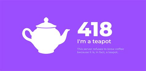 418 Im A Teapot Error Vector Layout Web Template Stock Illustration