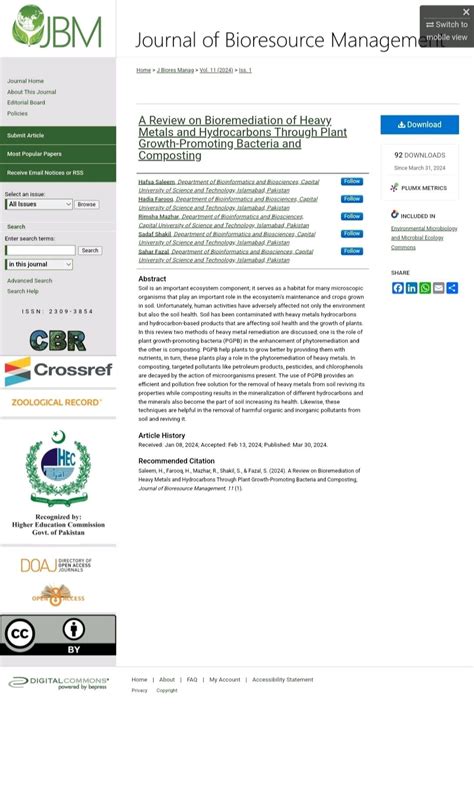 My Research Article Reaches 90 Downloads Hafsa Saleem Posted On The