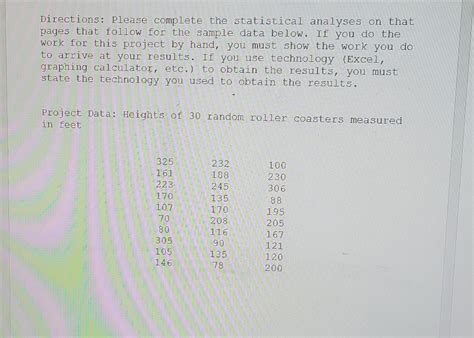 Solved Directions Please Complete The Statistical Analyses