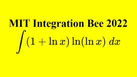 MIT Integration Bee 2022 16 YouTube