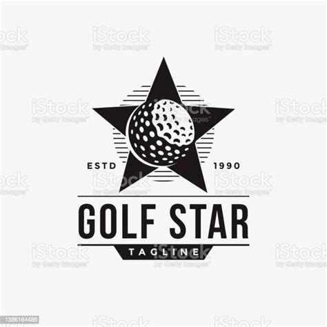 빈티지 배지 엠블럼 스타 골프 흰색 배경에 골프 클럽 토너먼트 벡터 아이콘 Golf Tournament에 대한 스톡 벡터 아트 및 기타 이미지 Golf