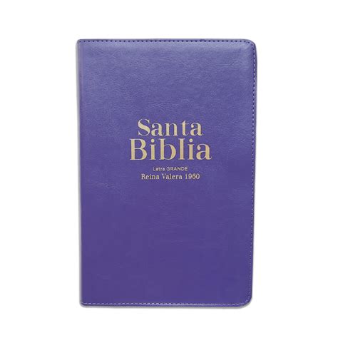 Biblia Rvr1960 Manual Letra Grande Imitación Piel Lila