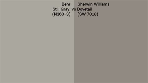 Behr Still Gray N360 3 Vs Sherwin Williams Dovetail Sw 7018 Side By
