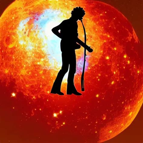 Silhouette Of Gustavo Cerati Playing Guitar At The Red Stable