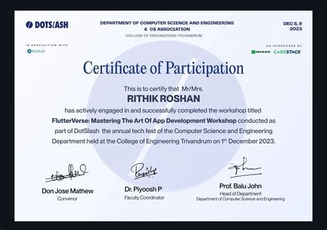 Successfully Completed The Workshop Titled Flutterverse Mastering The