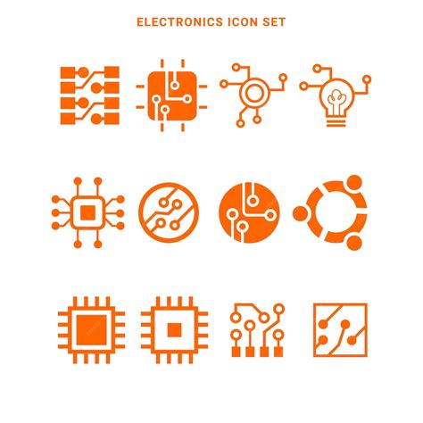 Premium Vector Electronic Computer Chip Icon Set Circuit Icon Free Vector
