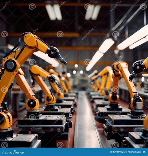 Robotic Automatic Servo Arms For Automated Assembly Line In Factory