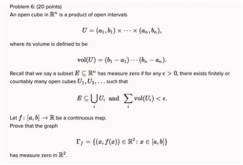 SOLVED Problem 6 20 Points An Open Cube In R N Is A Product Of Open