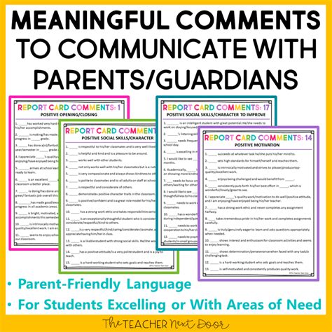 Report Card Comments Examples