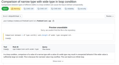 codeql issue found · issue 781 · knolleary pubsubclient · github