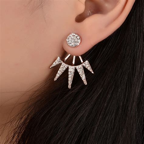 High Quality Maxi Full Crystal Geometric Ear Cuff Earrings For Women